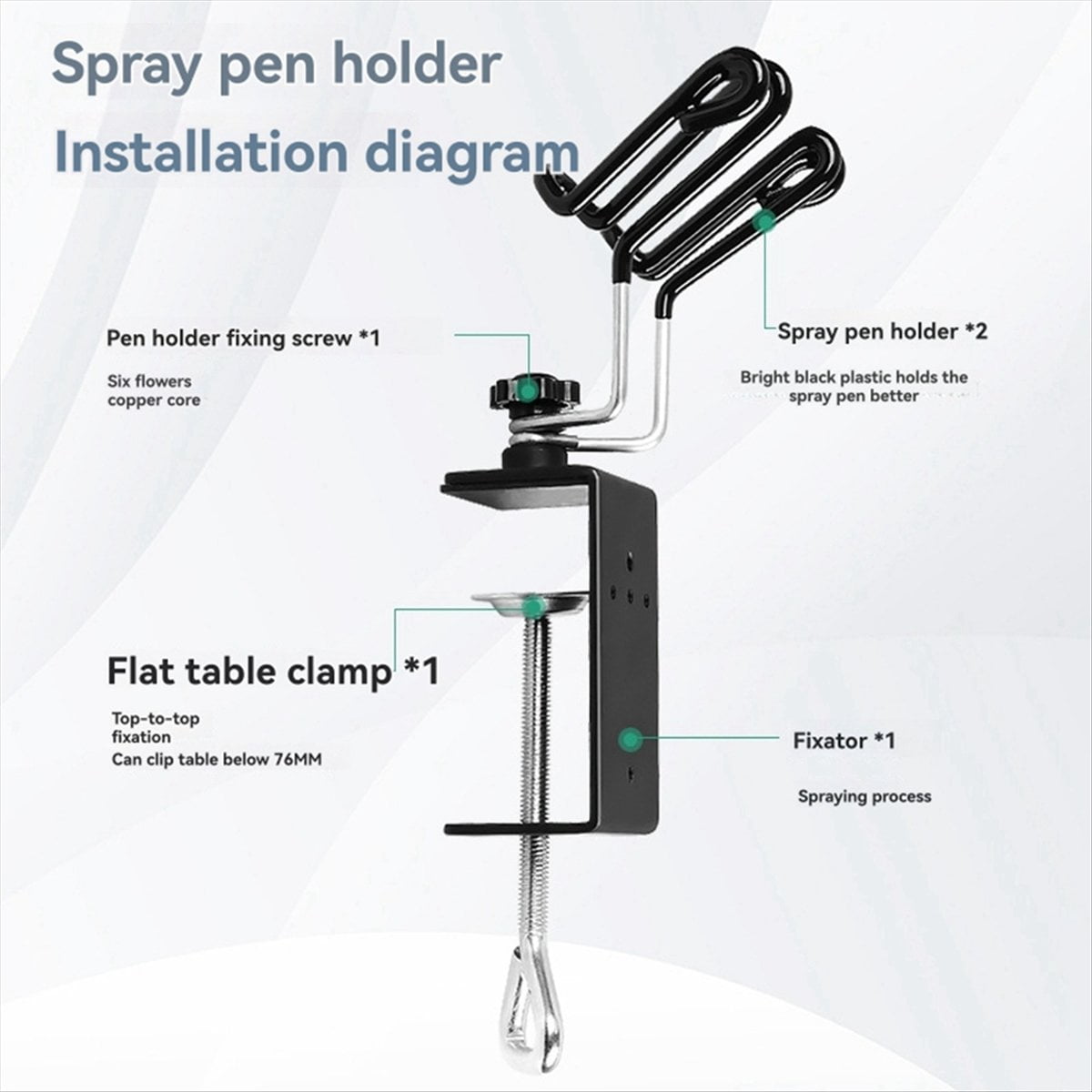 Universal Airbrush Holder Stand Dual Airbrush Holder Clip-on Table ...