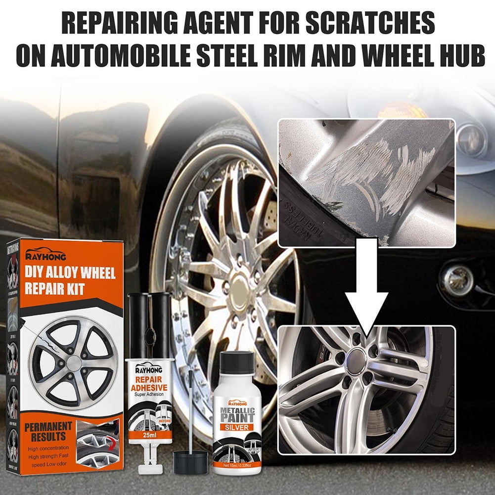 Universal Alloy Wheel Rim Scratch Repair Kit For Car Scratch Fix Quick ...
