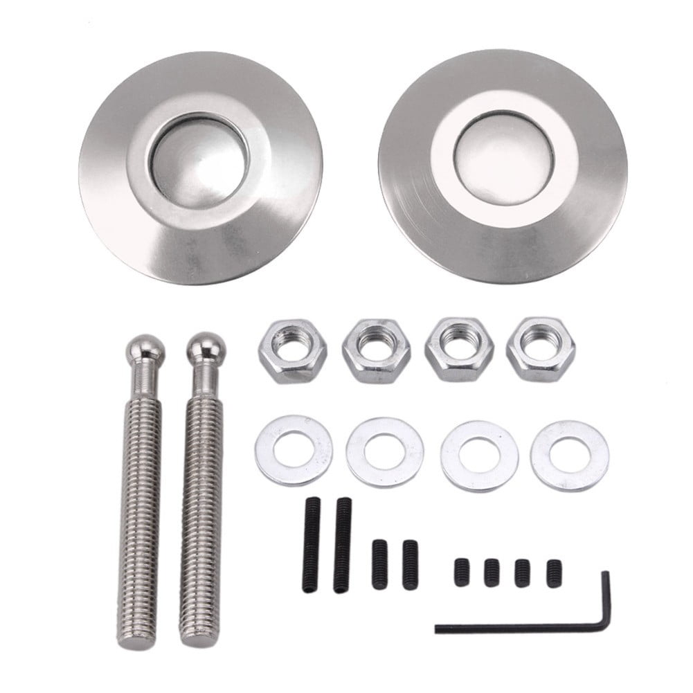 Universal Aluminum Hood Push Button Bonnet, Release Lock Latch Bumper ...