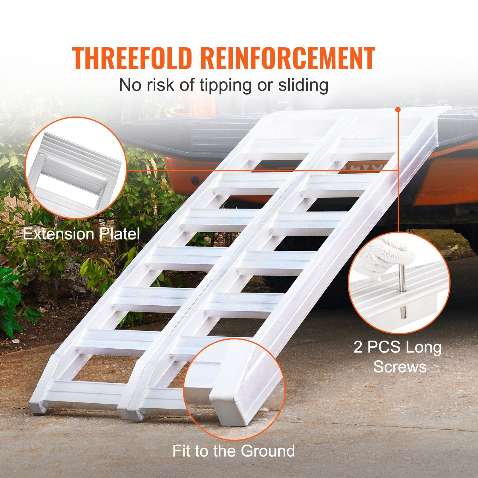Universal Aluminum Loading Ramps for Motorcycle, ATV, UTV, Tractor ...