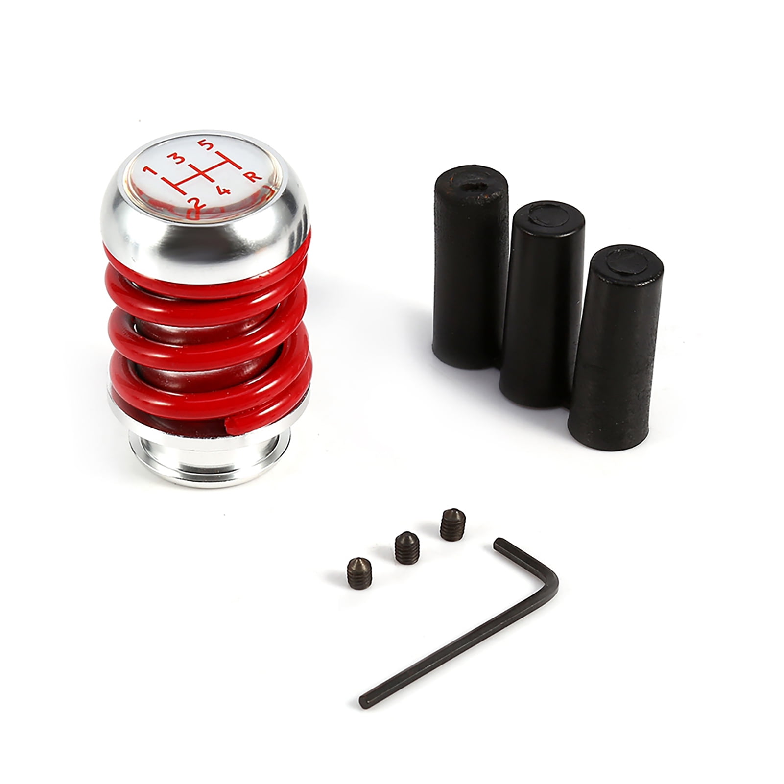 Universal Aluminum Red Spring 5 Speed Manual Car Gear Shifter Stick ...