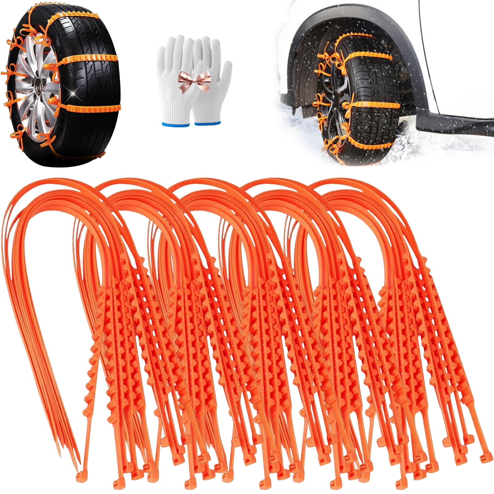Universal Anti-Skid Nylon Tire Chains,Reusable Zip Tie Snow Chains for ...
