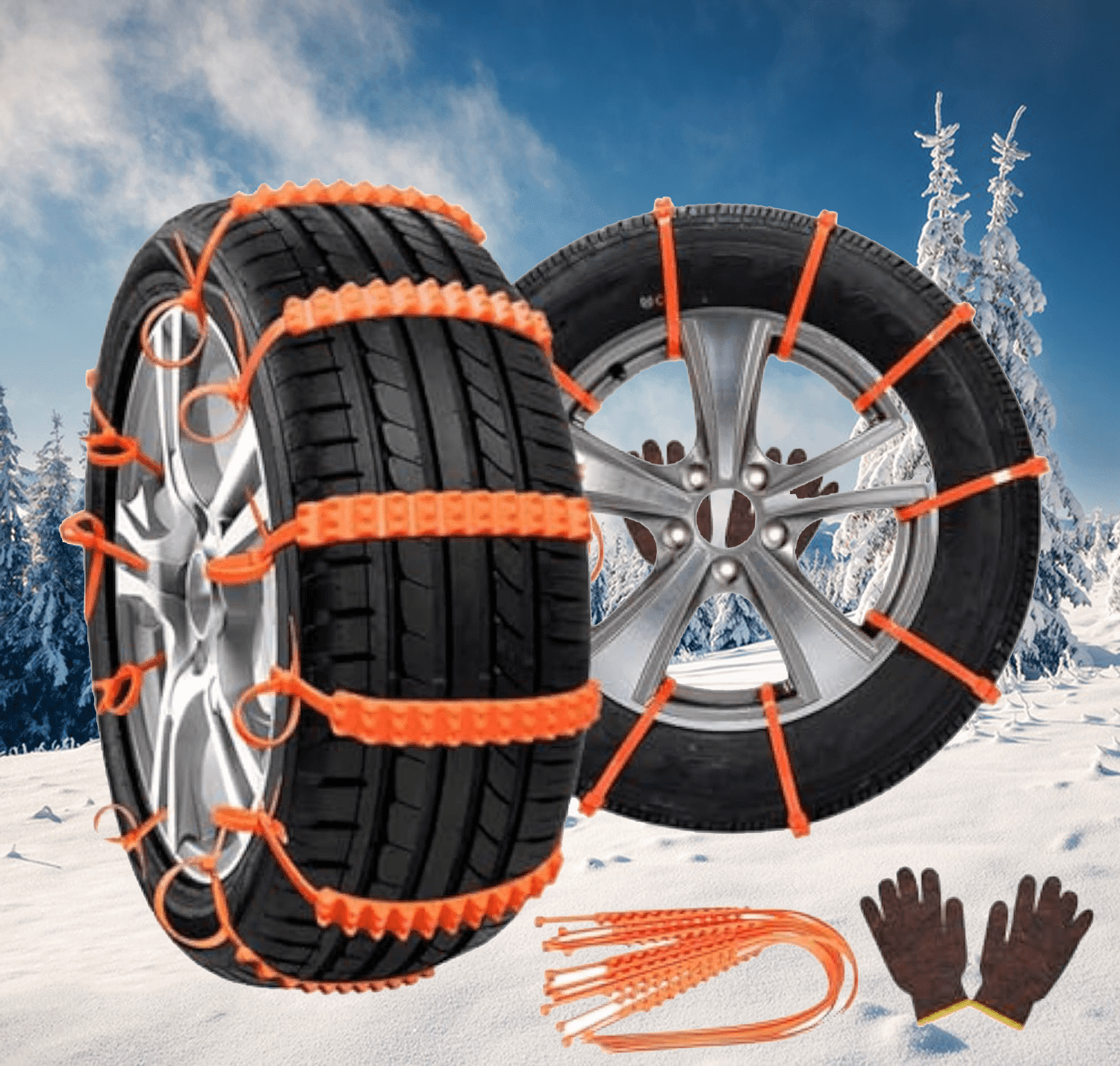 Universal Anti-Skid Snow Tire Chains, 2026 New Portable Emergency Non-Slip Plastic Cable Ties ...