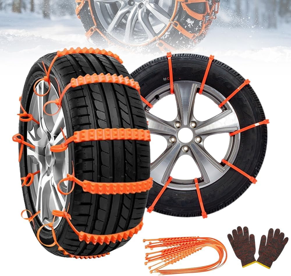 Universal Anti-Skid Snow Tire Chains, 2026 New Portable Emergency Non-Slip Plastic Cable Ties ...