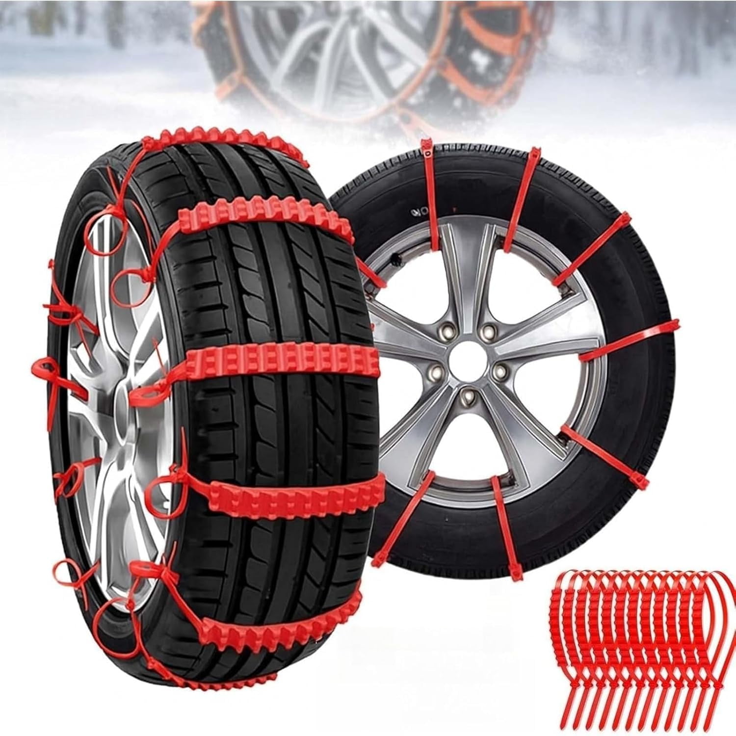 Universal Anti-Skid Snow Tire Chains,2026 New Zip Tie Tire Chains, Emergency Traction Cables for ...