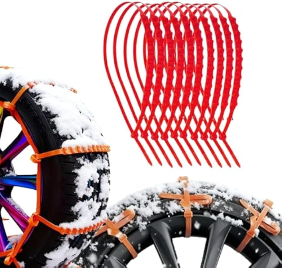 Universal Anti-Skid Snow Tire Chains, Upgrade Reusable Anti Snow Chains ...