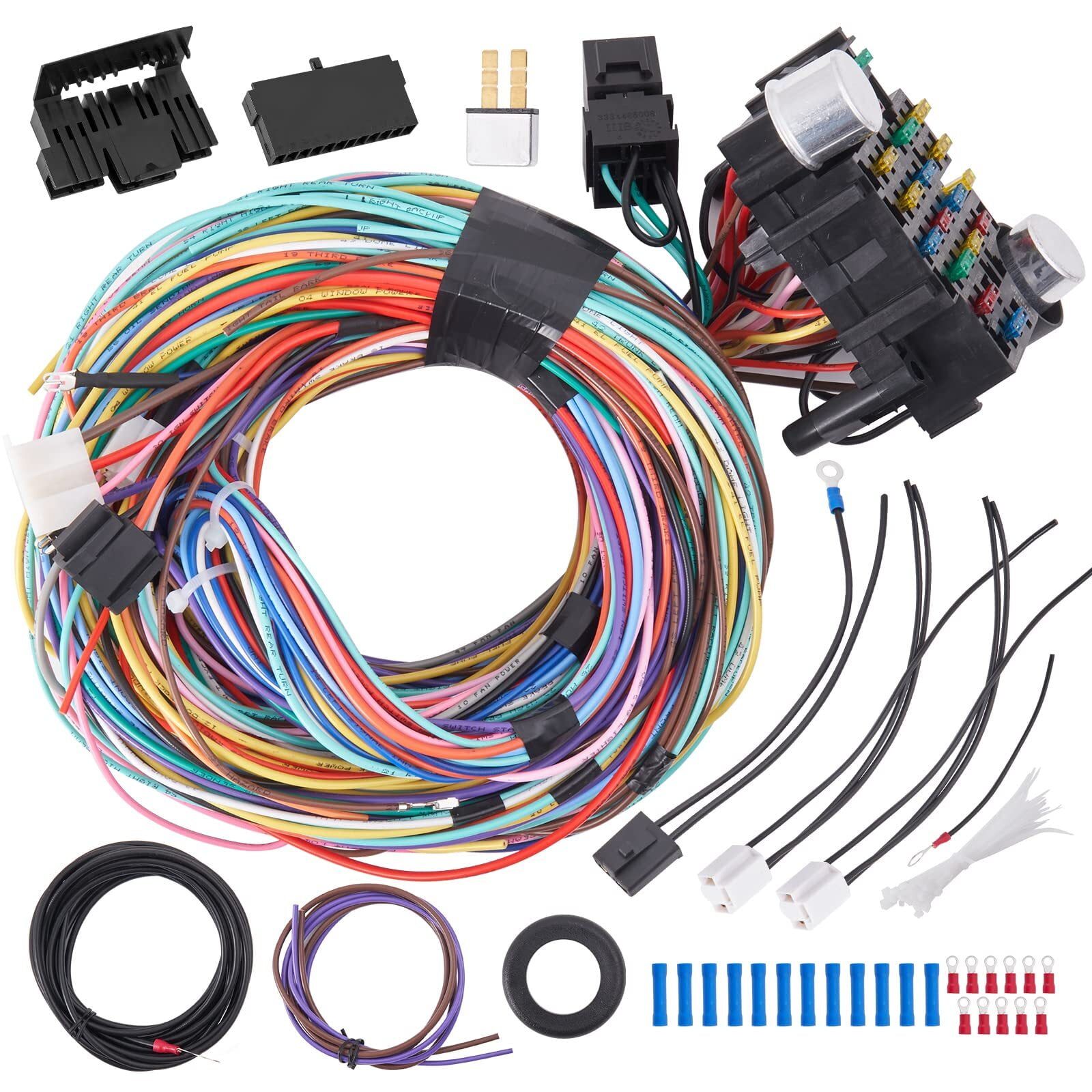 Universal Automotive 21 Circuit Wiring Harness Extra Long Wires ...