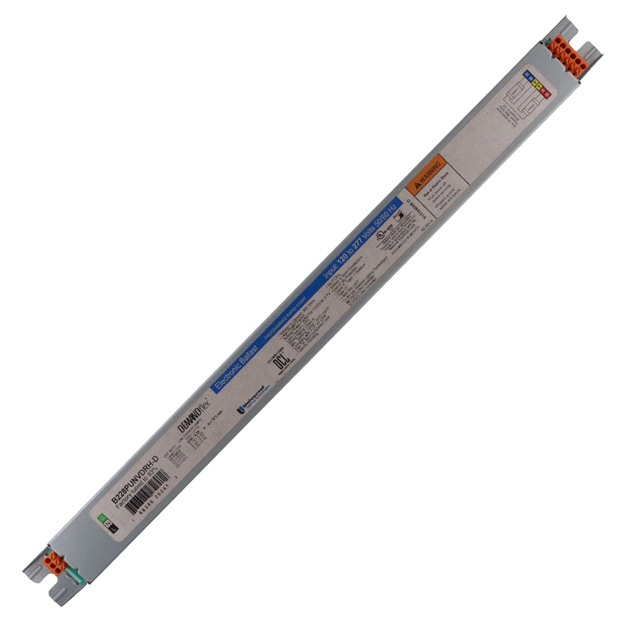 Universal B228PUNVDRH-D Fluorescent Ballast, 2-Lamp, F28T5, 28W T5, 120 ...