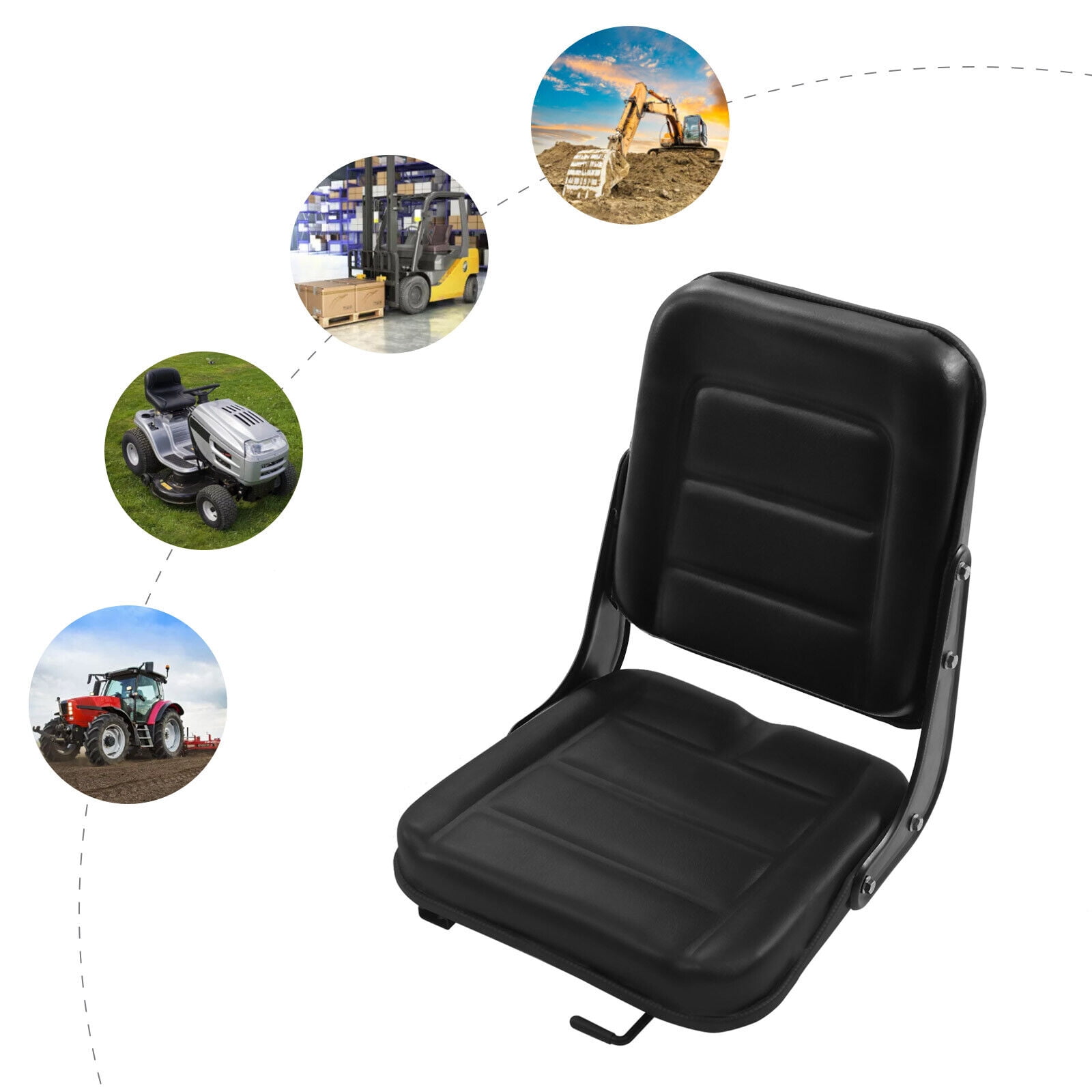 Universal Backhoe Dozer Telehandler Black Seat Tractor Suspension Seat ...