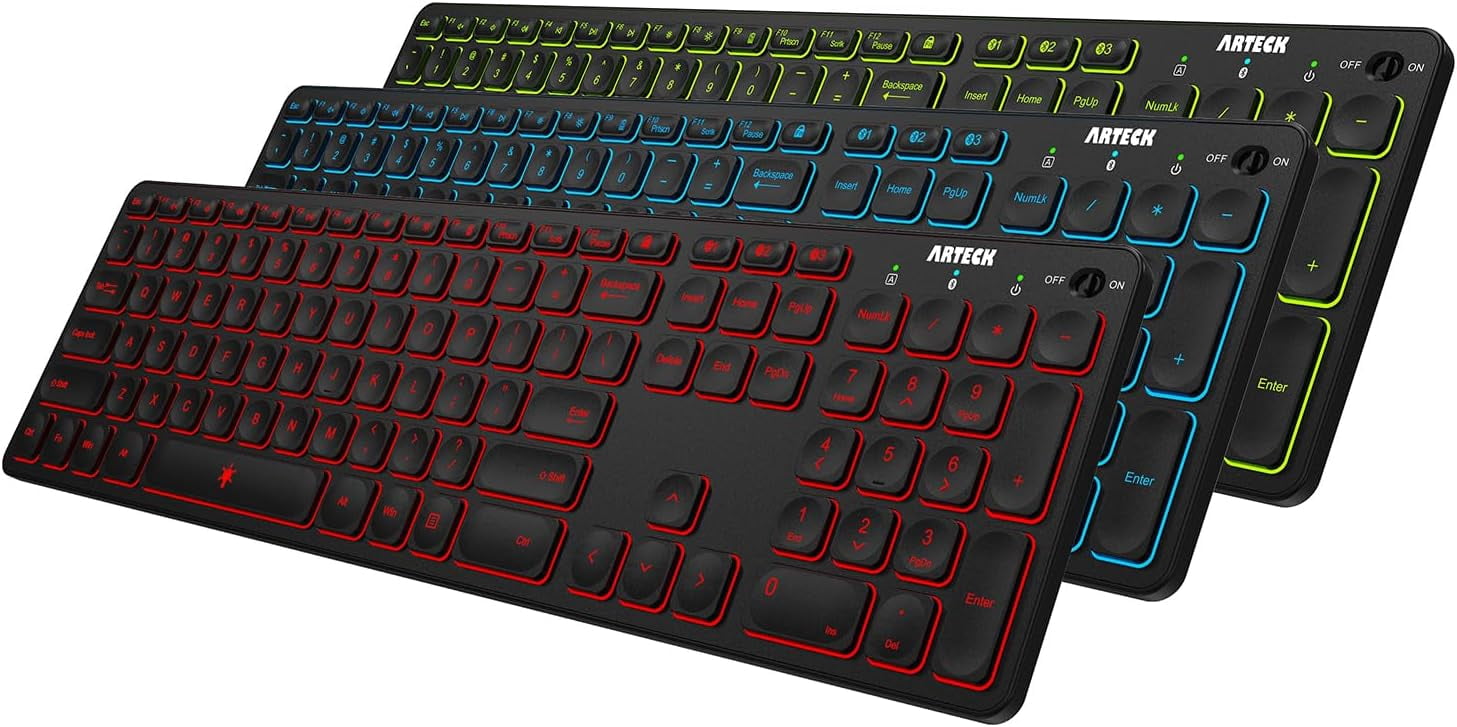 Universal Backlit 7-Colors & Adjustable Brightness Multi-Device Full ...