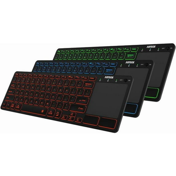 Universal Backlit 7-Colors Bluetooth Touch TV Keyboard with Easy Media ...