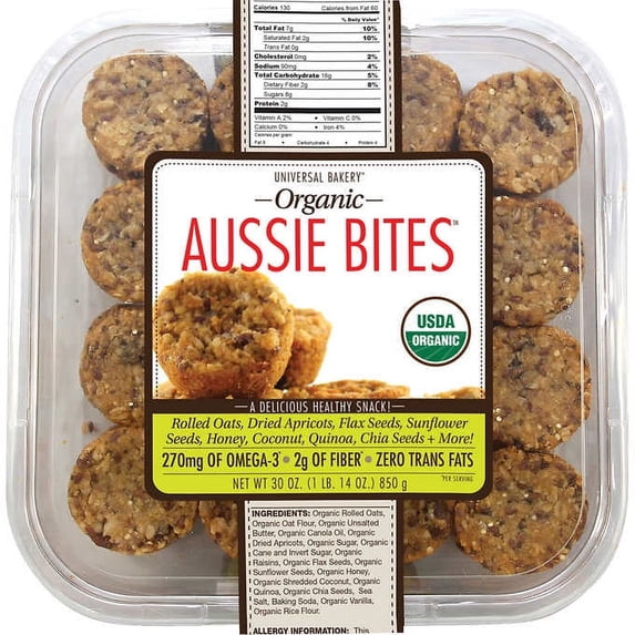 Universal Bakery Organic Aussie Bites Snacks, 30 oz, 32-count - Walmart.com