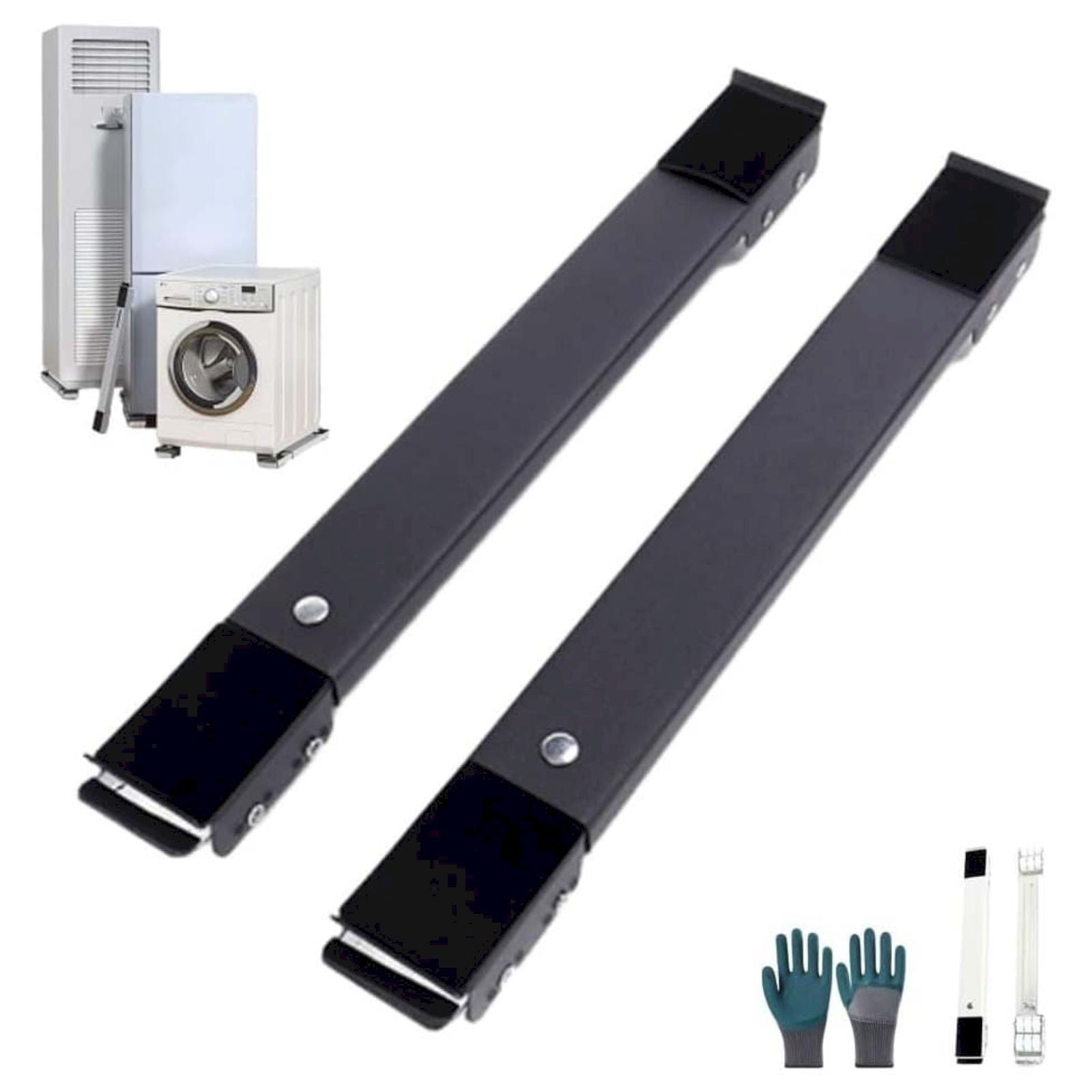 Universal Base Black Adjustable Roller Washing Machine Base Portable ...