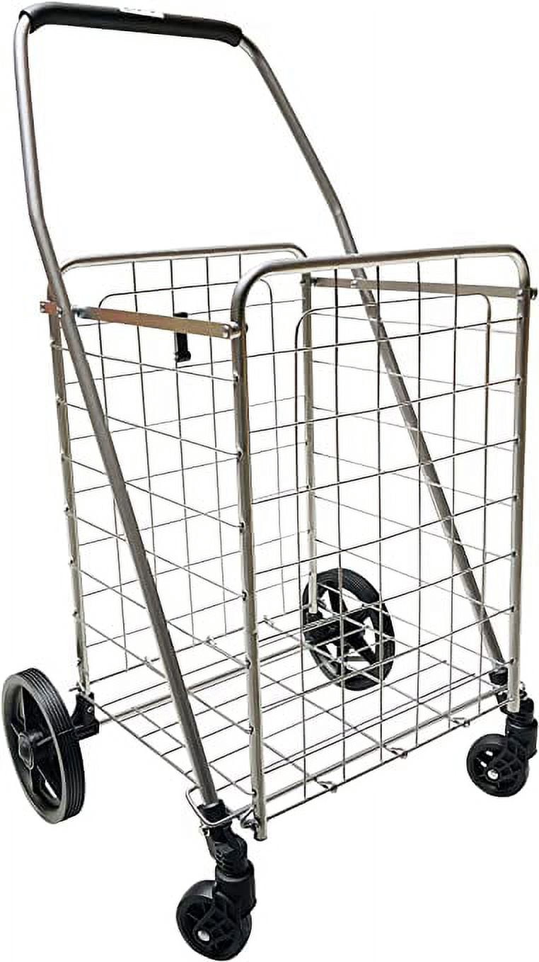 Universal Basket Cart and Folding Shopping Cart (Front Swivel Wheels ...