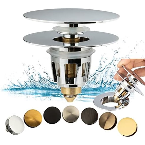 Universal Bathroom Sink Drain Stopper, Fits Most Pop-Up Drains for ...