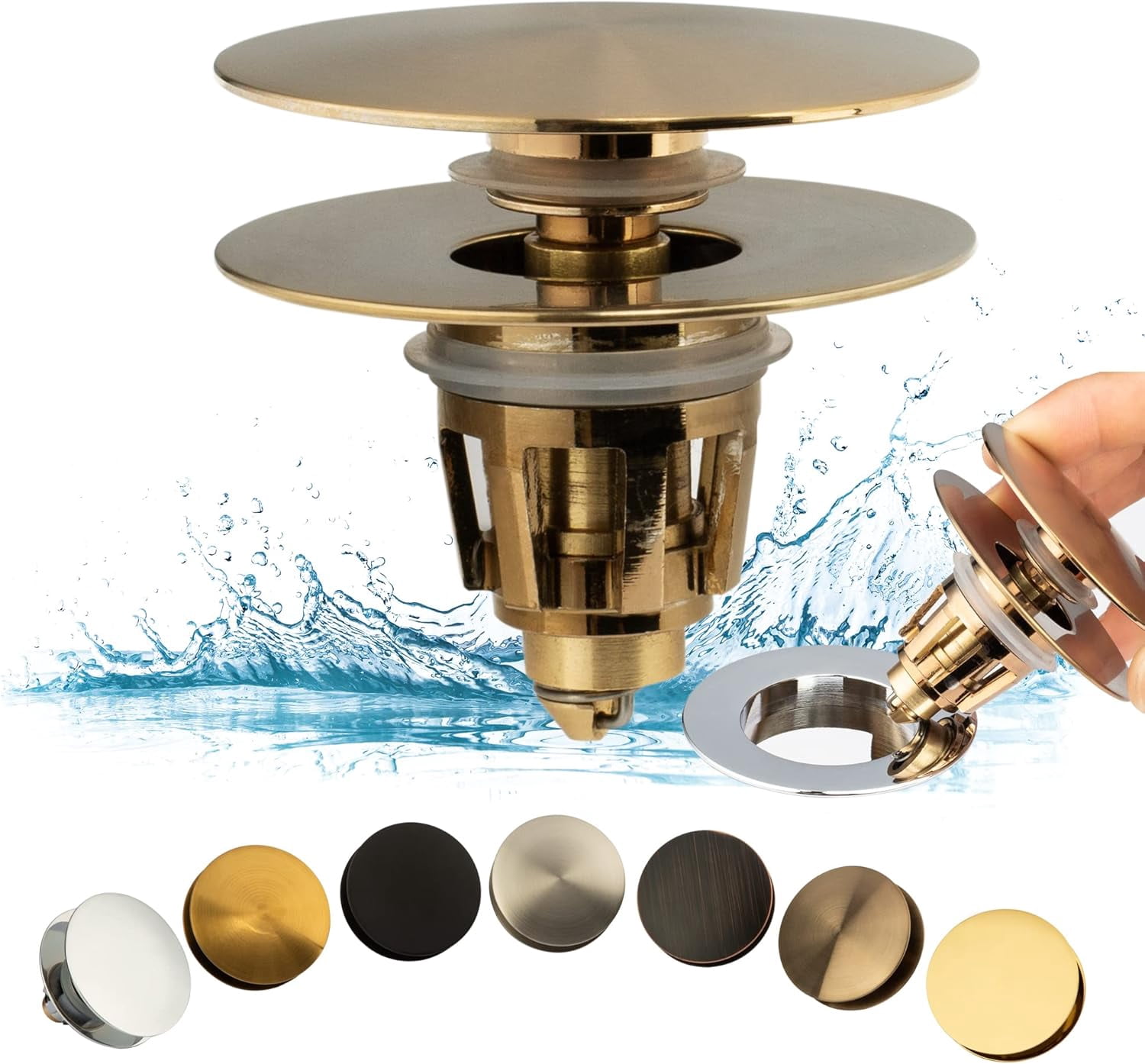 Universal Bathroom Sink Drain Stopper, Fits Most Pop-Up Drains for ...