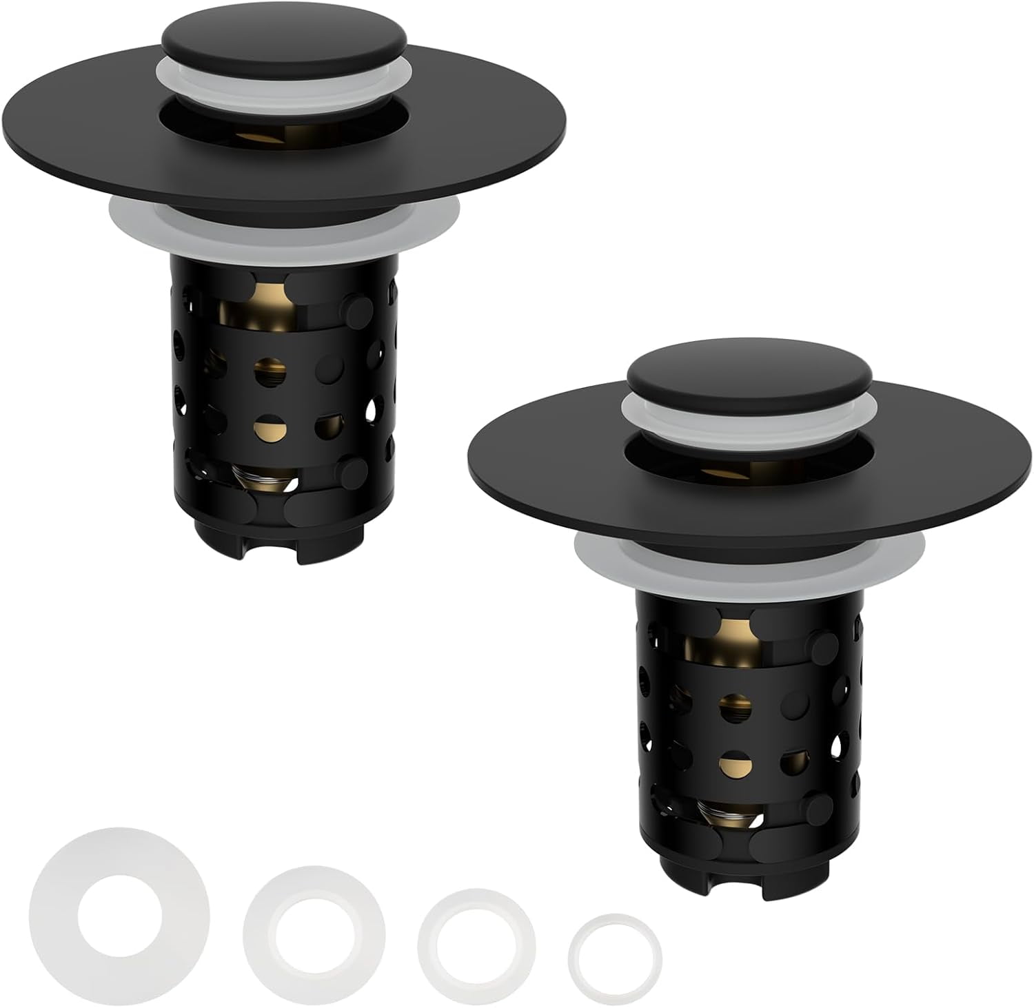 Universal Bathroom Sink Stopper Hair Catcher Upgraded with 2-Layer ...