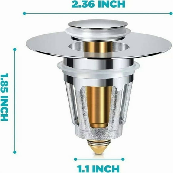 Universal Bathroom Sink Stopper,bullet Core Push Type Basin Pop Up ...