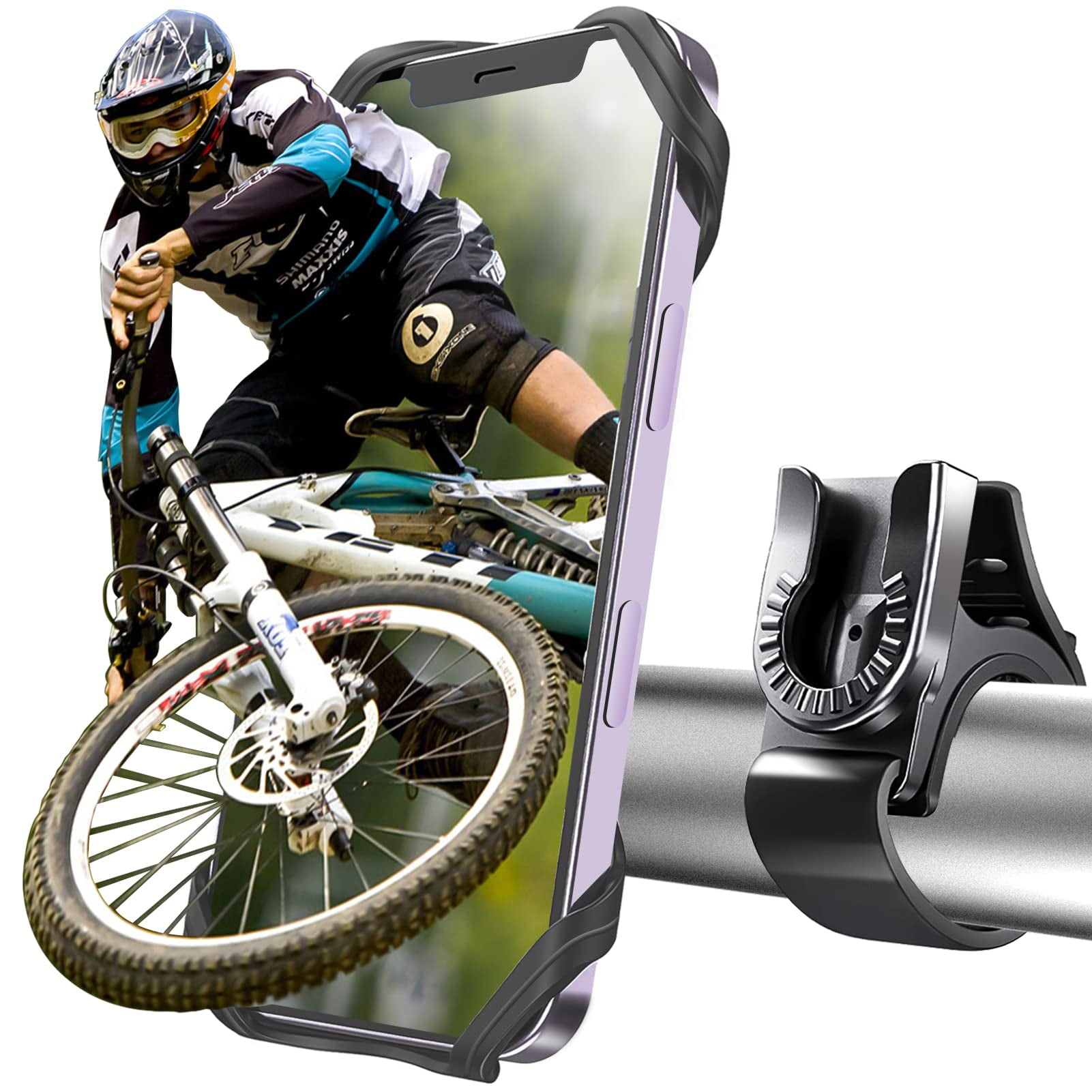 Universal Bicycle Cell Phone Mount for Smartphones 4-6.7, Detachable ...