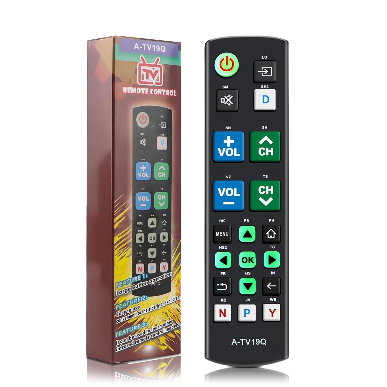 Universal Big Button TV Remote Replacement for All Smart TVs - Walmart.com