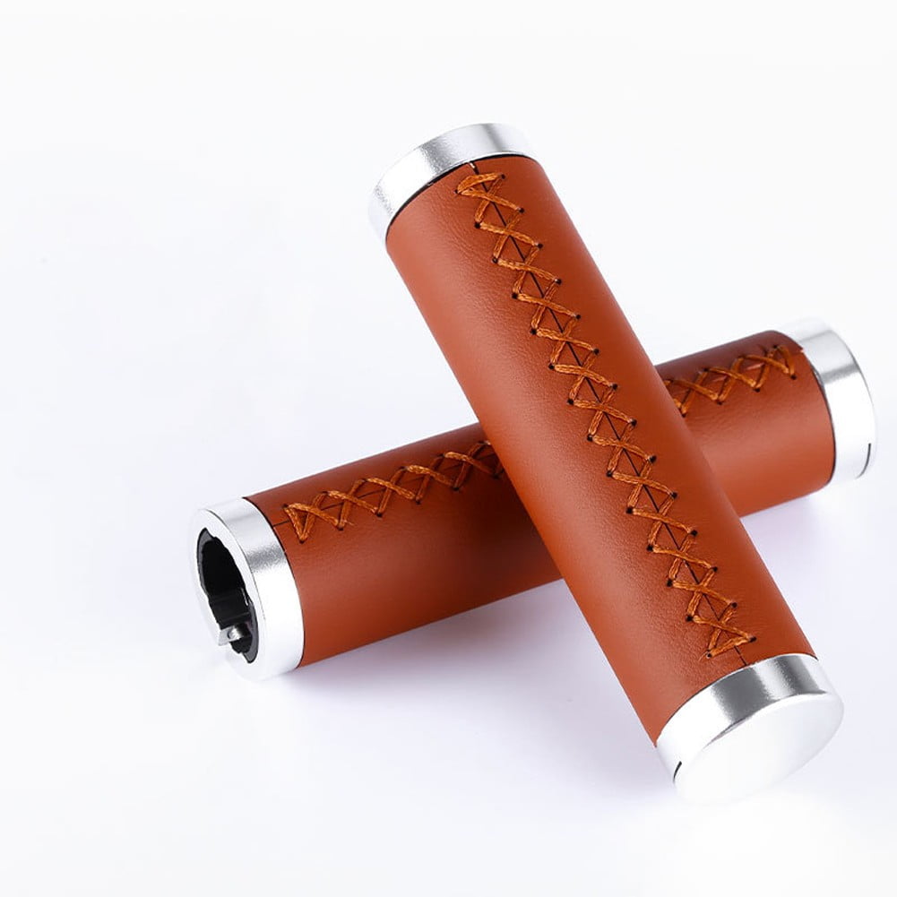 Universal Bike Handlebar Grips Durable Pu Leather Covers For Enhanced ...
