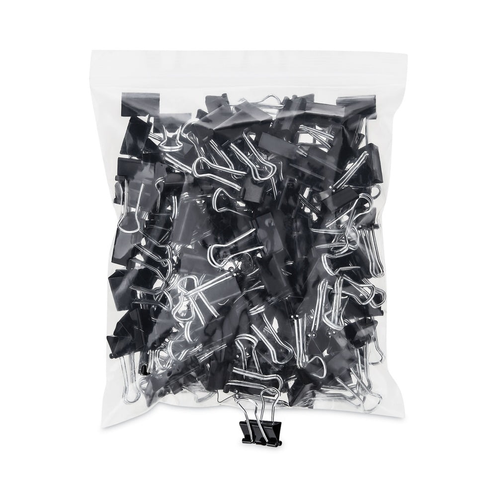 Universal Binder Clips Zip-Seal Bag, Black & Silver, 144 Count ...