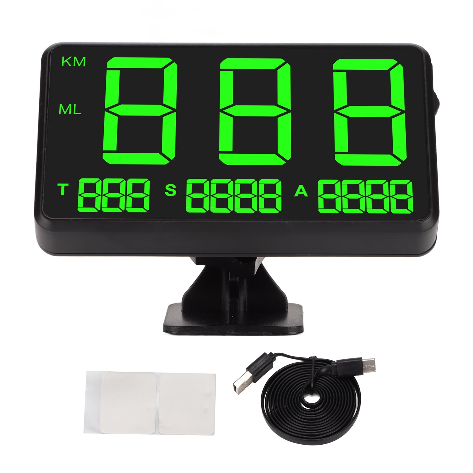 Universal Black 4.5in Car HUD Display 2 Alarm USB Power Supply ...