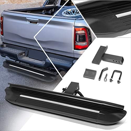 Universal Black Aluminum Trailer Tow Hitch Step Bar Rear Bumper Guard ...