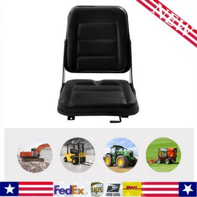 Universal Black Backhoe Dozer Telehandler Seat Tractor Suspension Seat ...