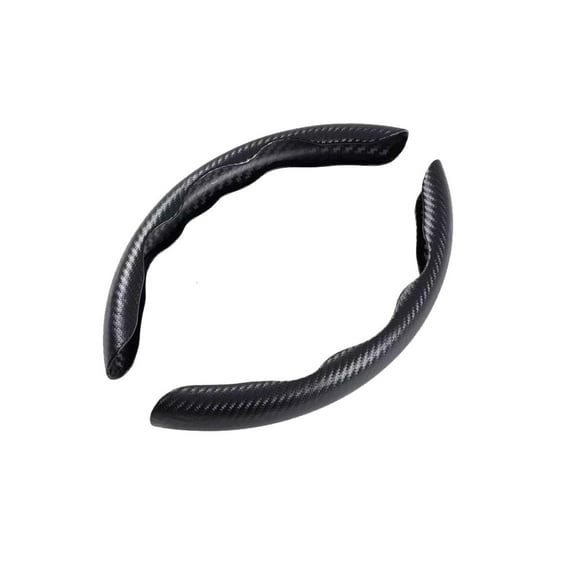Universal Black Car Steering Wheel Cover Carbon Fiber Breathable Anti ...