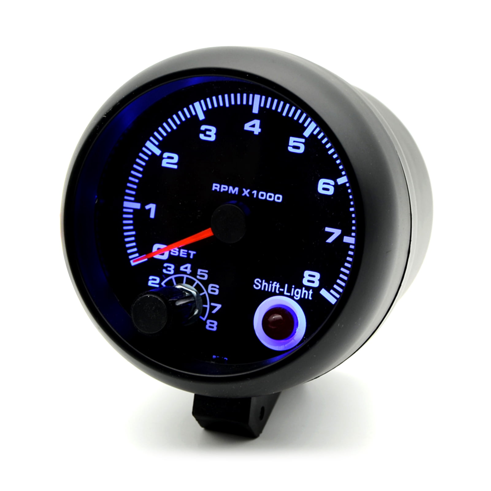 Universal Black Tachometer, Car Gauge with Blue Inter, 0-8000 ...