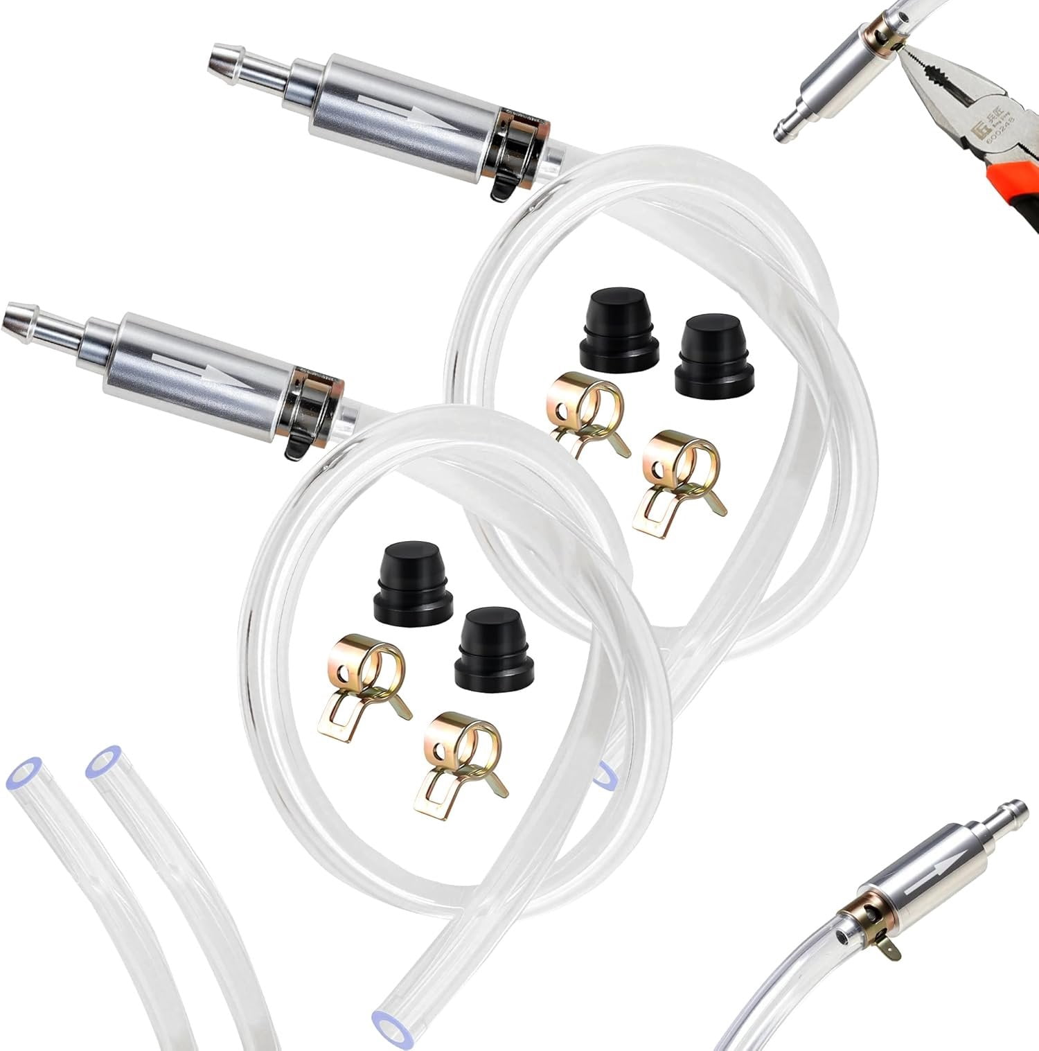 Universal Bleeder Hose Kit with One-Way Check Valve - Anti-Backflow ...