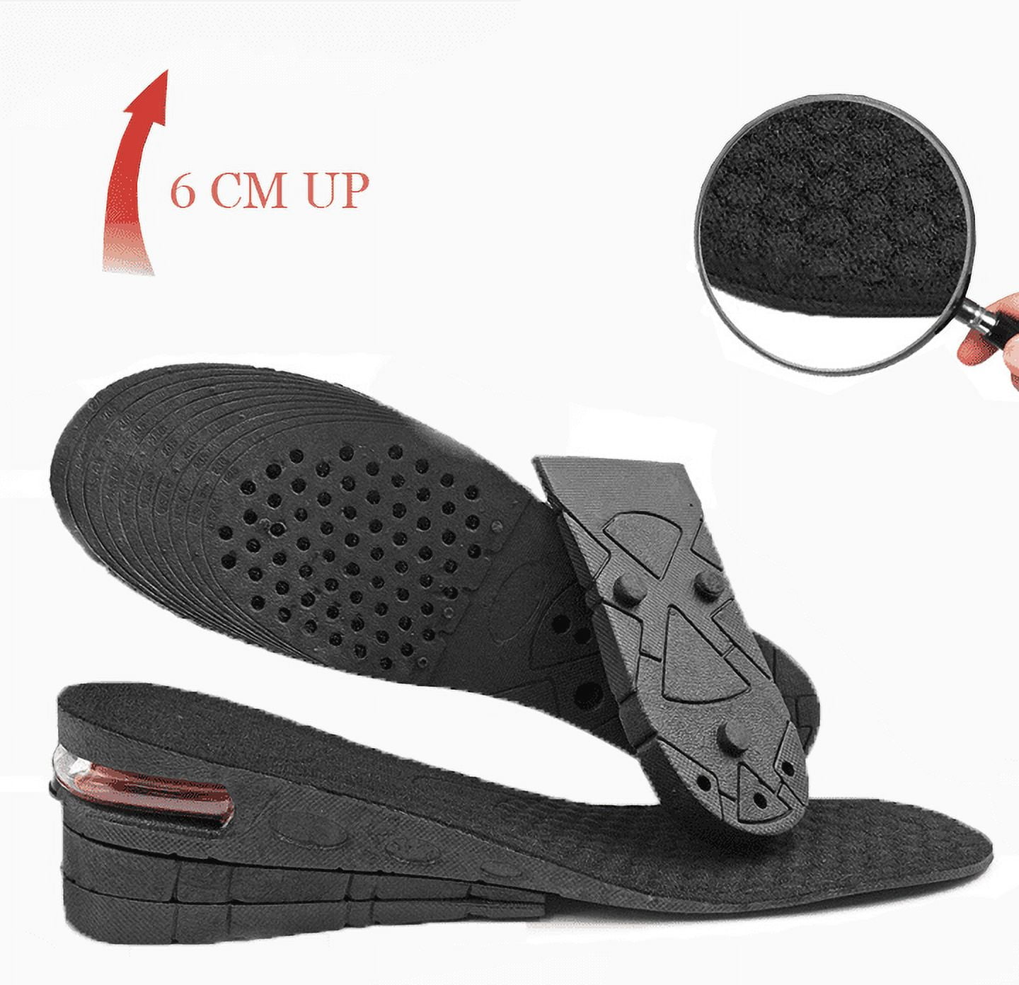 Universal Breathable Height Increase Insoles: 3 Layers, 1.2 to 2.4 ...