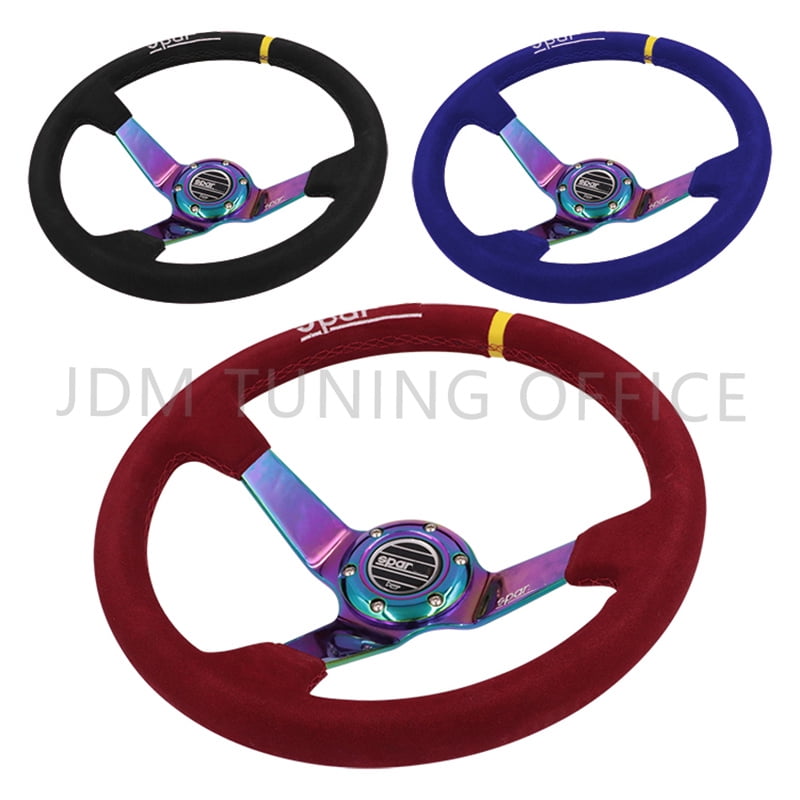 Universal Brilliant Neo Chrome 350mm 13.78Inch Racing Steering Wheel ...