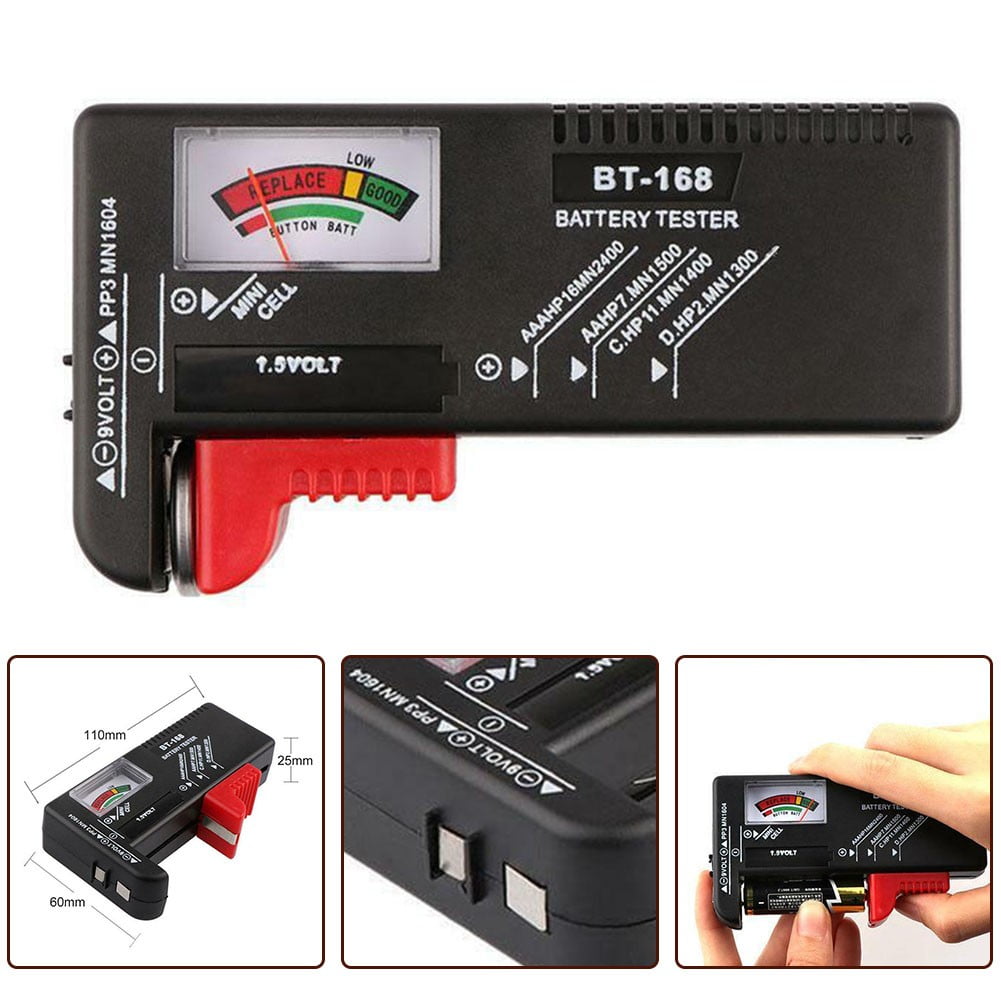 Universal Button Cell Battery Power Volt Tester For Aa/Aaa/C/D/9V ...