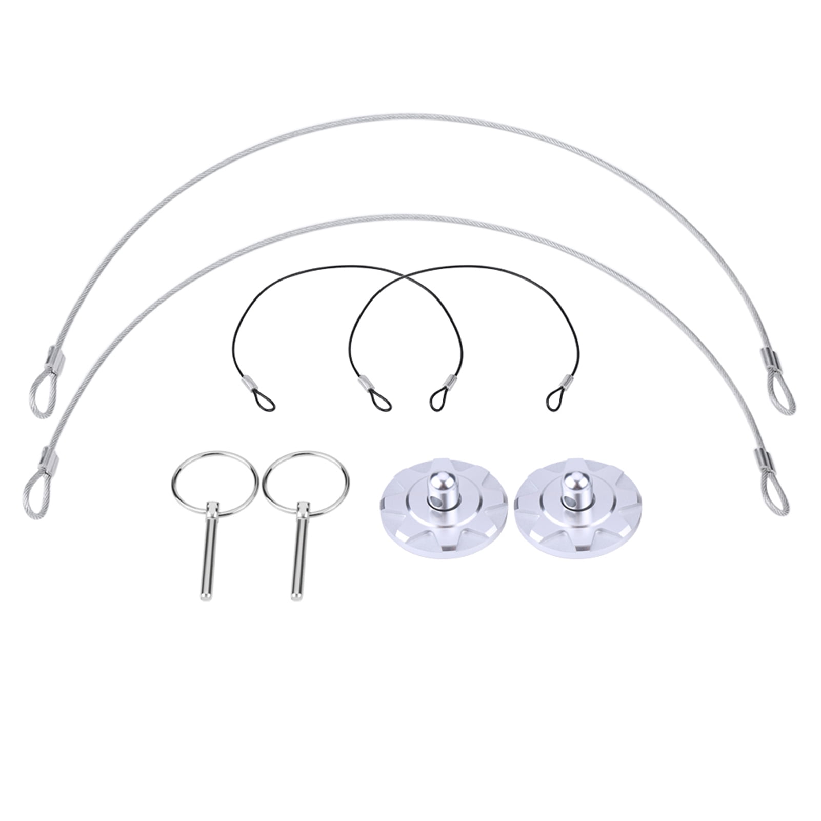 Universal CNC Billet Aluminum Racing Hood Pin Latch Lock Kit Silver ...