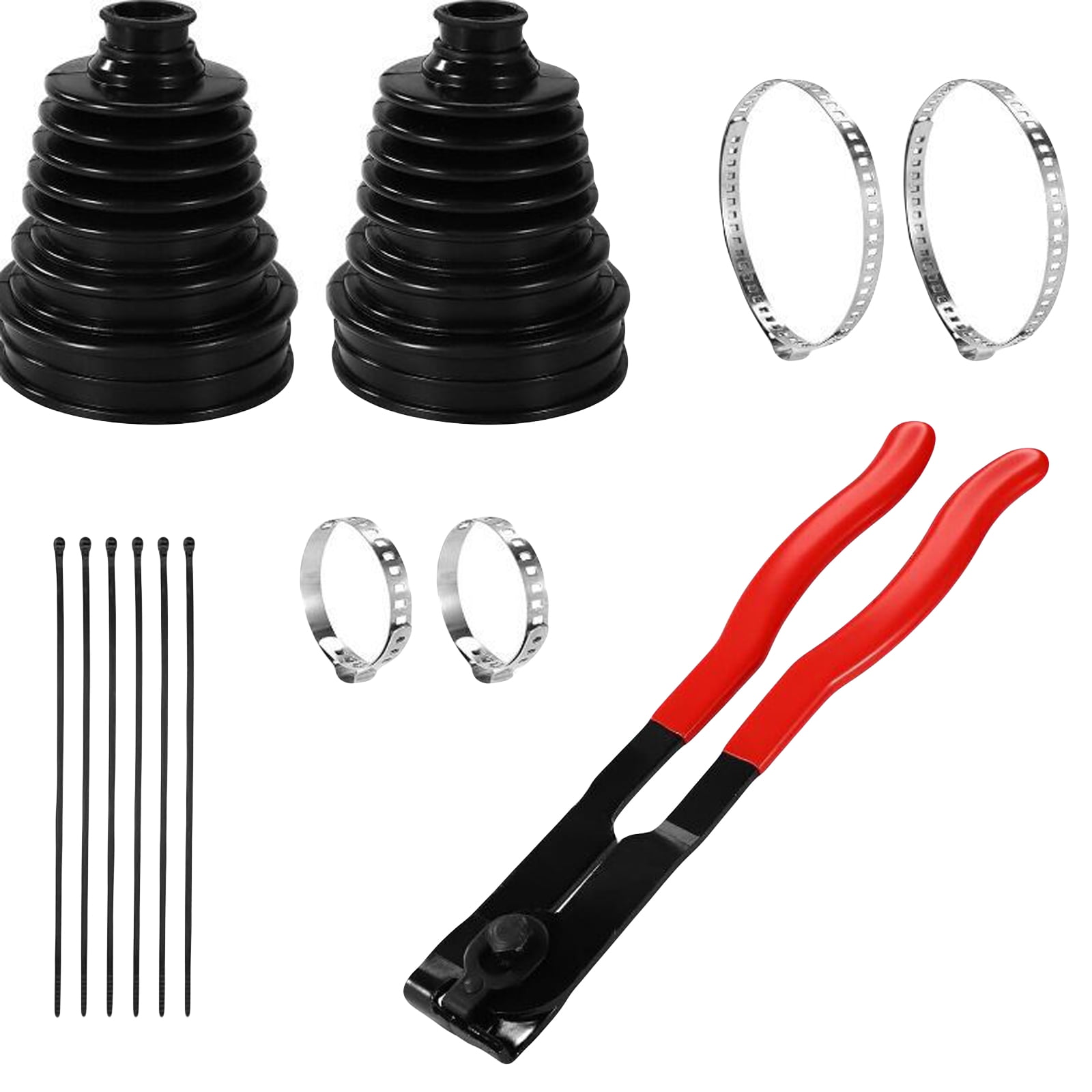Universal CV Joint Boot Kit with Adjustable Clamps and Zip Ties for Car ...