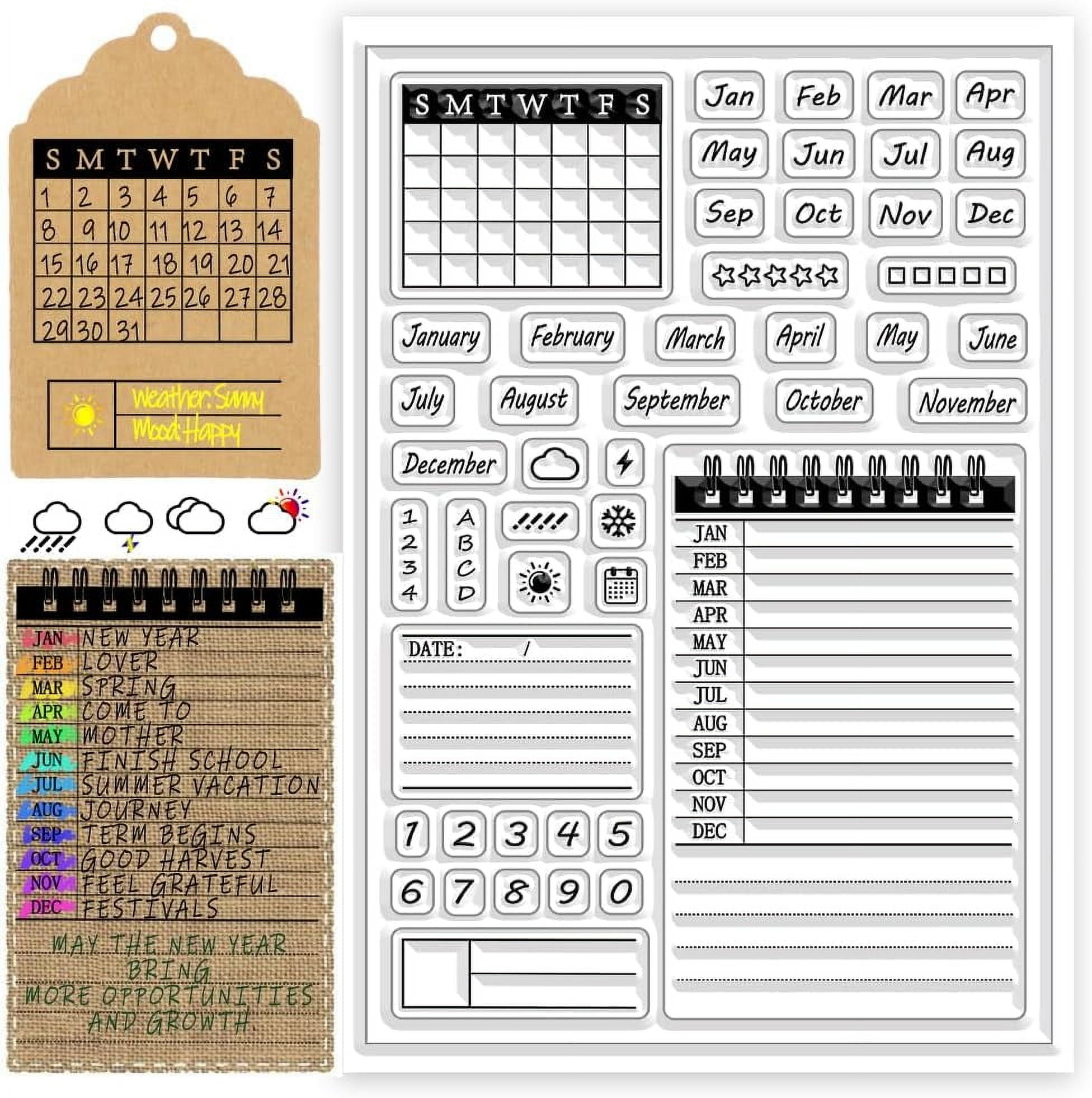 Universal Calendar Clear Stamps Planning Calendar Transparent Silicone ...
