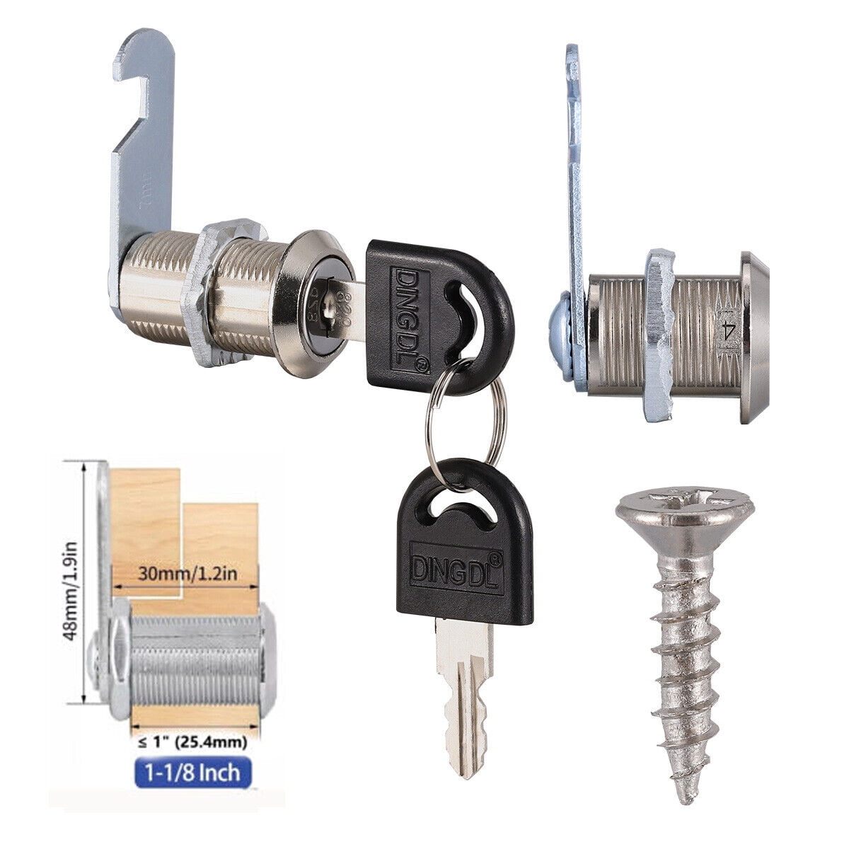 Universal Cam Lock Cabinet Keyed Cam Lock RV Door Kitchen Drawer Short ...