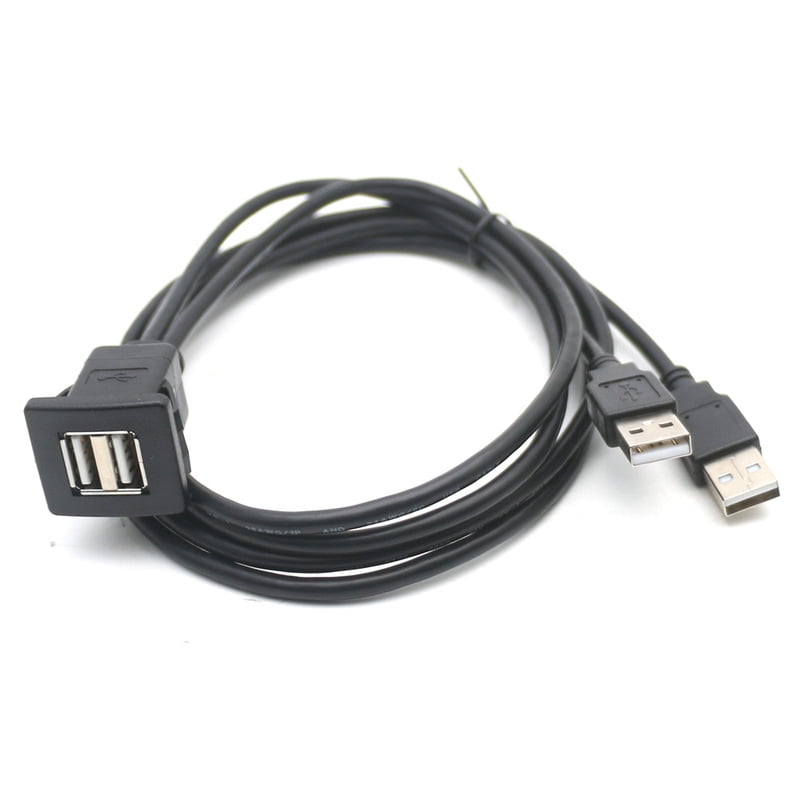 Universal Car 4 6 Pin Connector Dual USB Dash Board Mount Cable Adapter ...