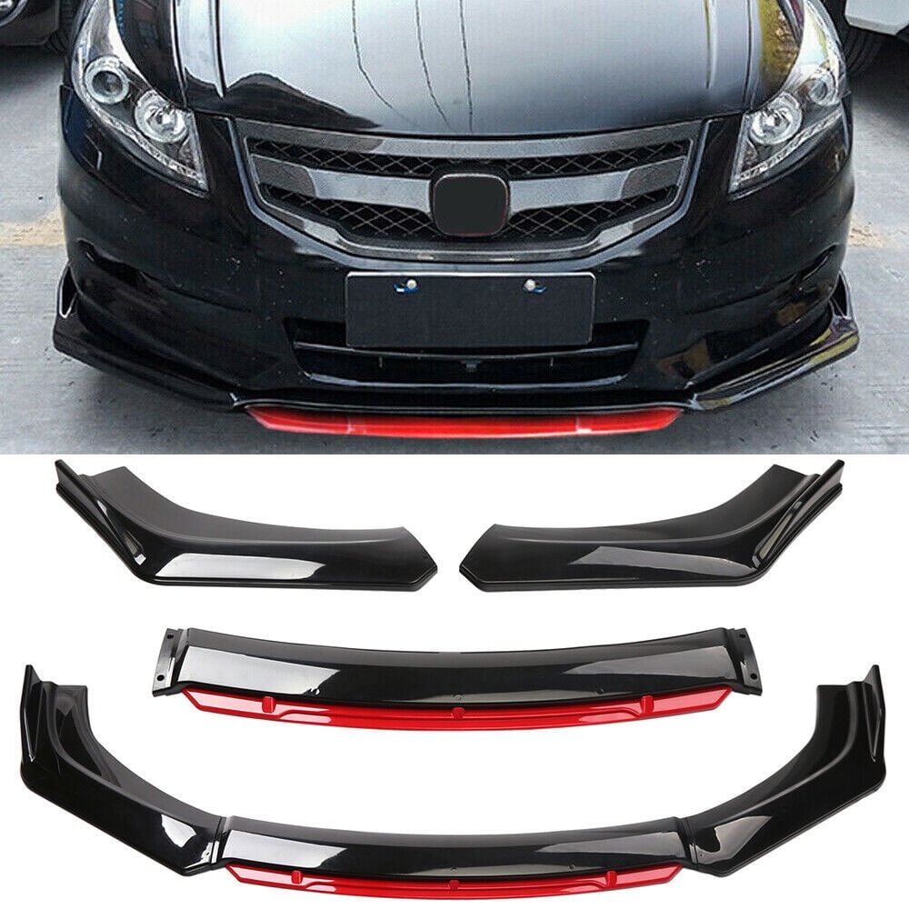 Universal Car 4 Pieces Kit Front Bumper Lip Spoiler Splitter Front ...
