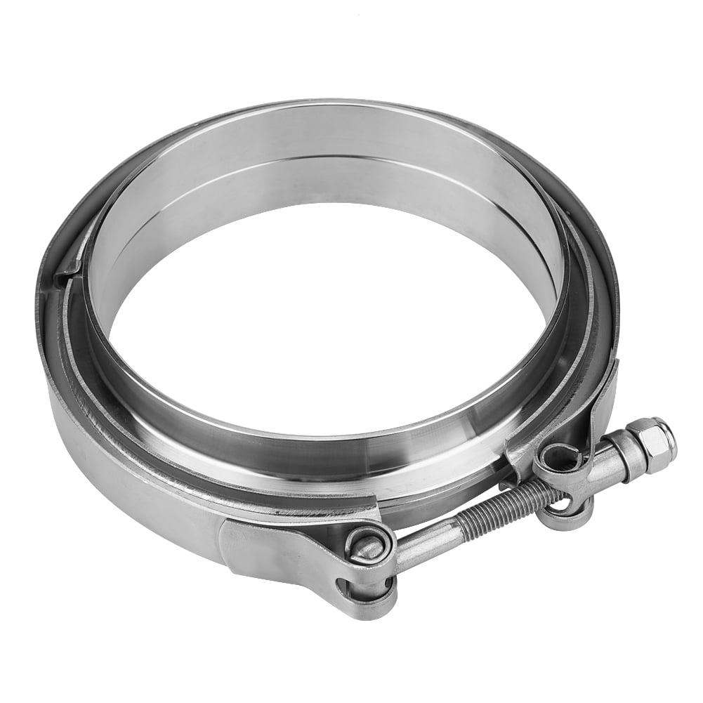 Universal Car 5" Stainless Steel Turbo Exhaust V Band Flange Clamp Kit ...