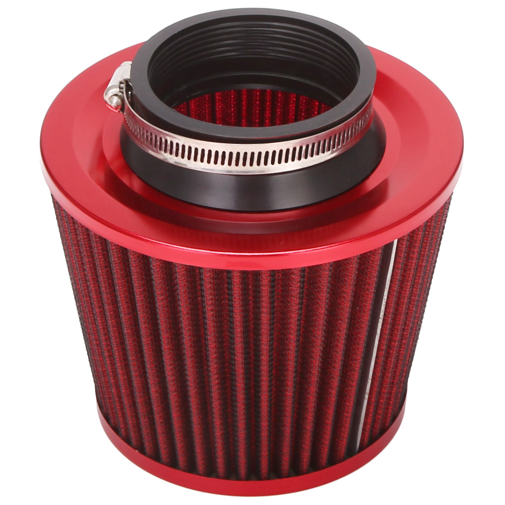 Universal Car Air Filter Vehicle Induction Kit High Power Mesh Cone Red ...