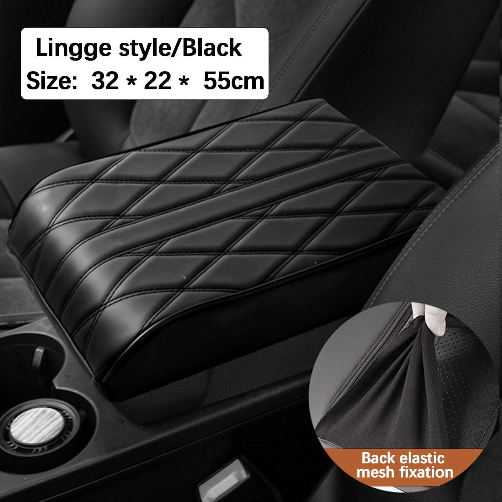 Universal Car Armrest Pad, Leather Widened Memory Foam Box Pad ...