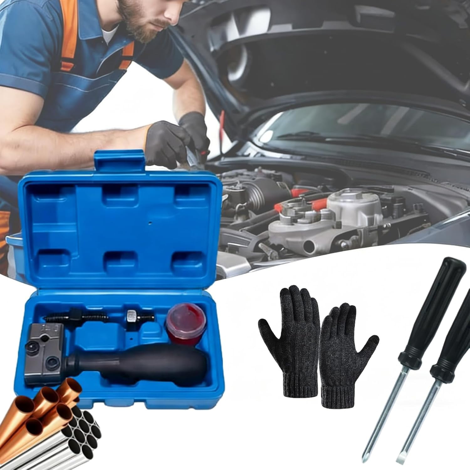 Universal Car Brake Line Flaring Tool Kit, Heavy Duty Double Flaring ...