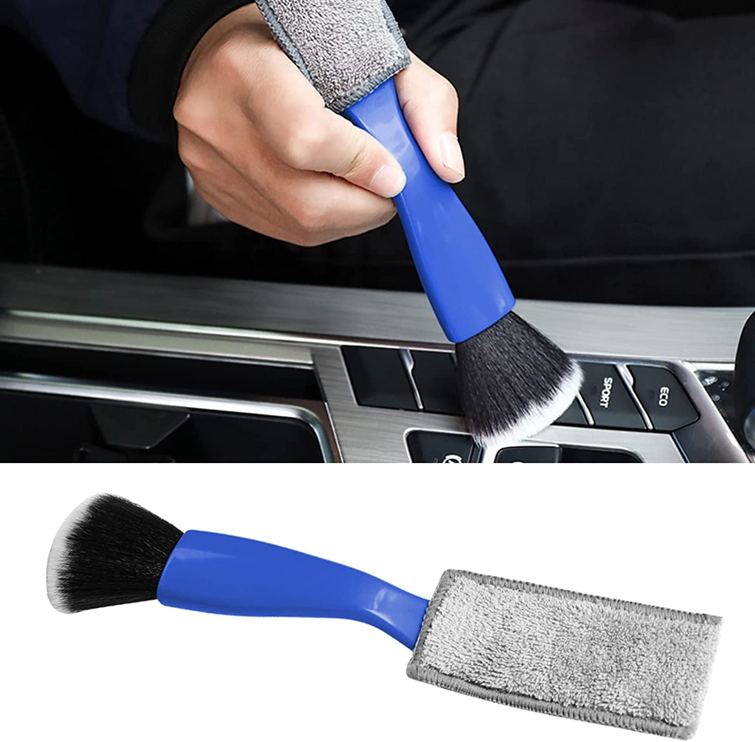 Universal Car Bursh Tool,Double Head Brush for Car Clean,Soft Car ...