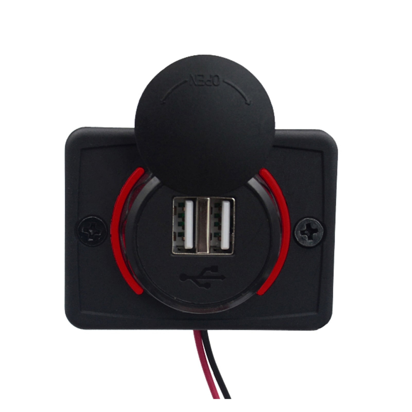 Universal Car Charge Socket 12-24V 3.1A Dual USB Charger Power Outlet ...