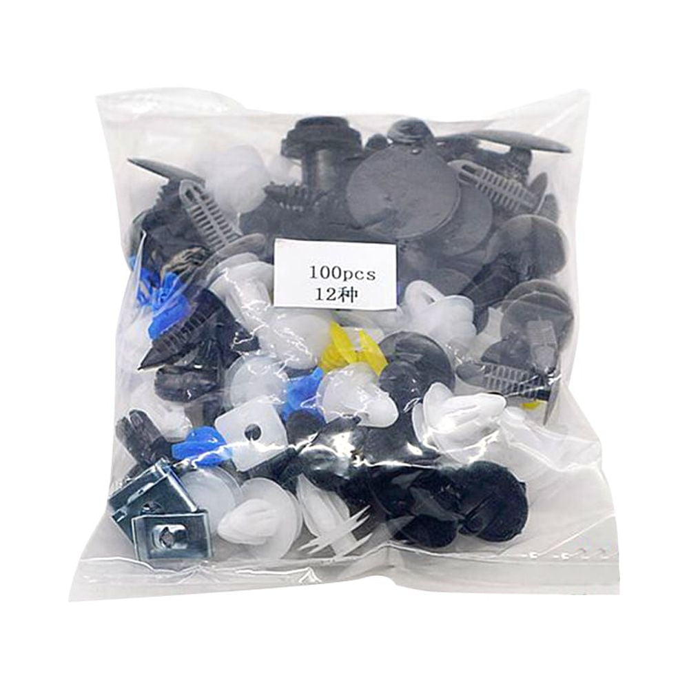 Universal Car Fastener Clips - Set of 100 Auto Rivet Clips for Panel ...