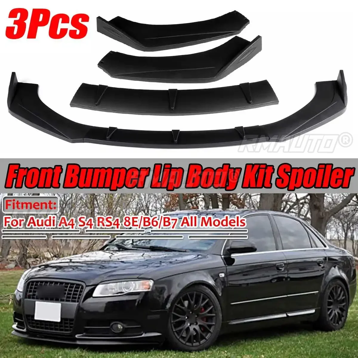 Universal Car Front Bumper Splitter Lip Diffuser Protector Cover For ...