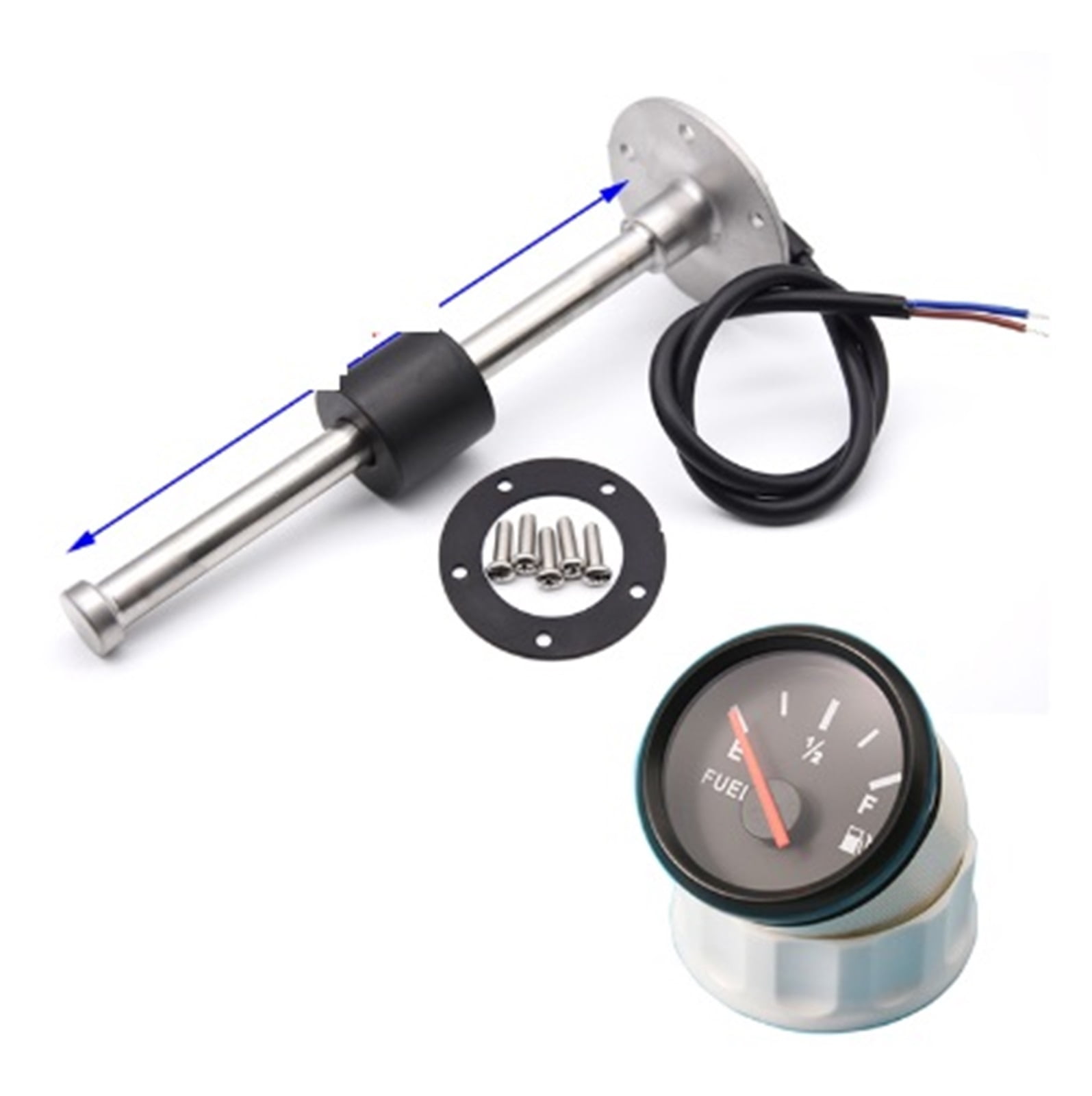 Universal Car Fuel Gauge+Fuel Level Sensor 100~600mm For 52mm Fuel ...